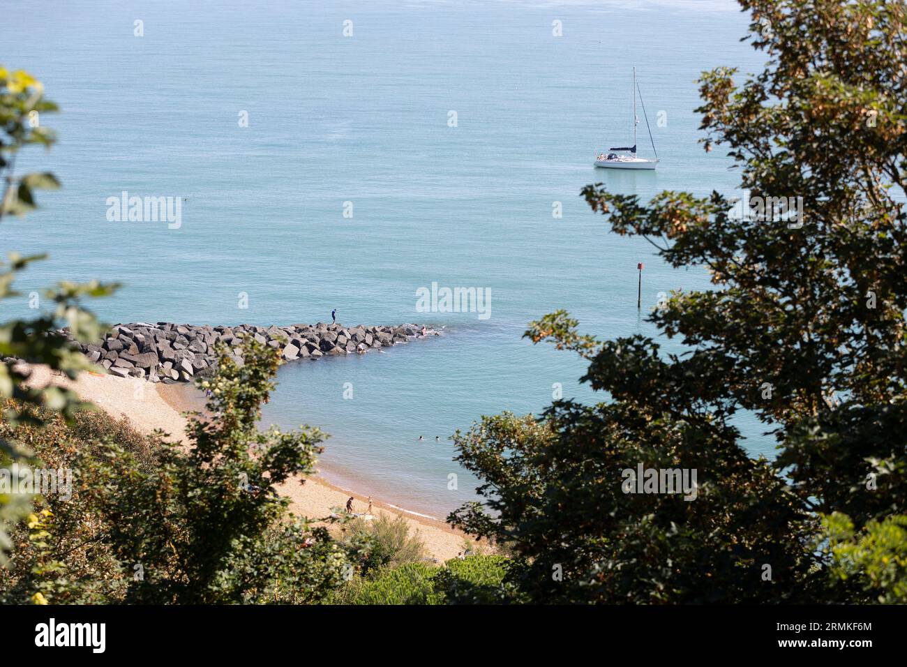 View from the Leas Folkestone of Mermaid Beach Kent England UK Stock ...