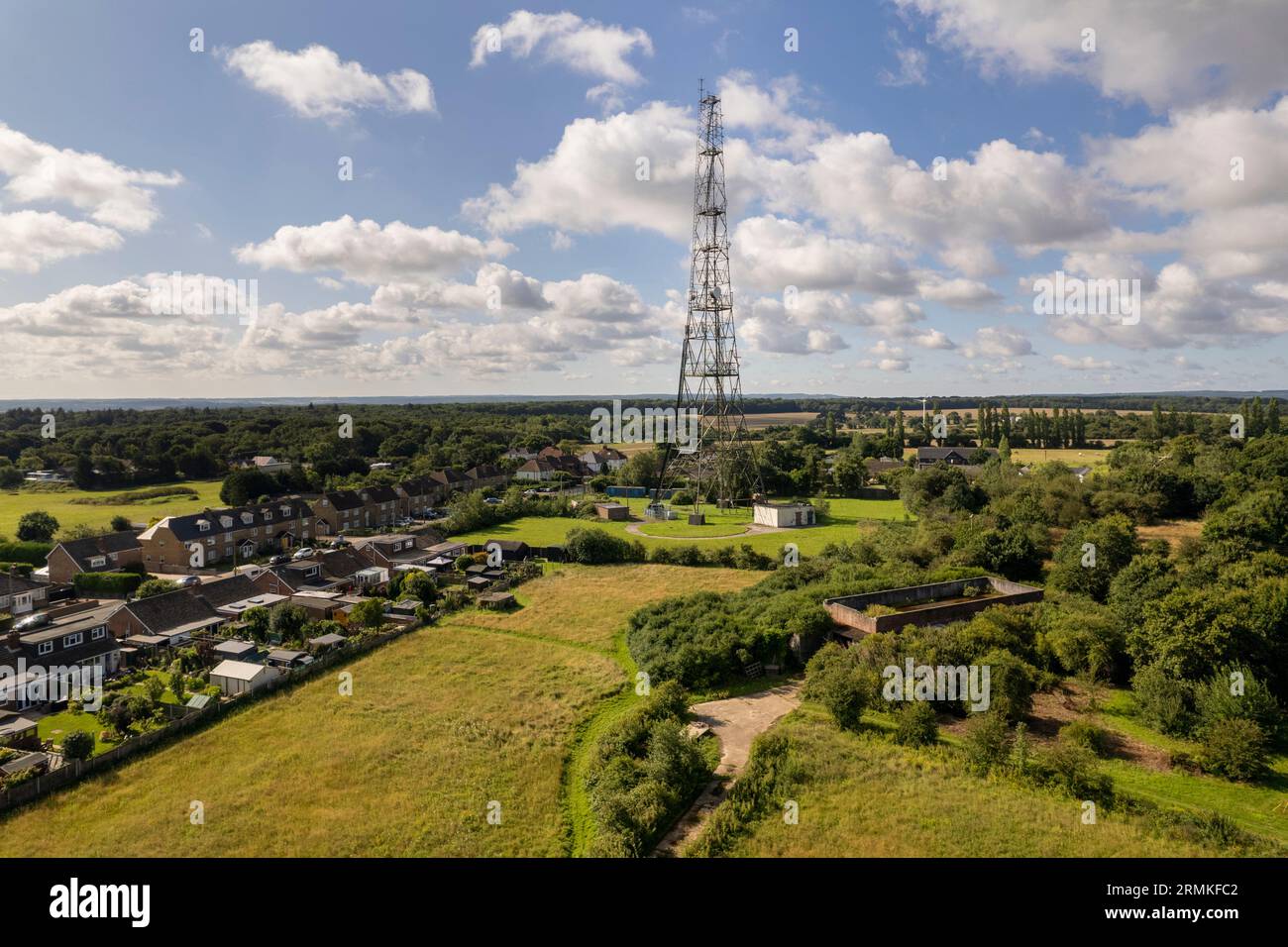 Aerials view of the fomer RAF radar station at Dunkirk in Kent England ...