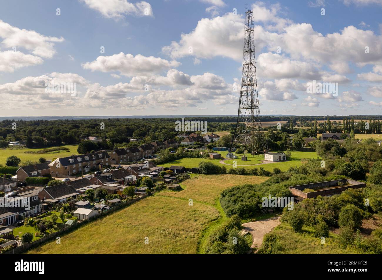 Aerials view of the fomer RAF radar station at Dunkirk in Kent England ...