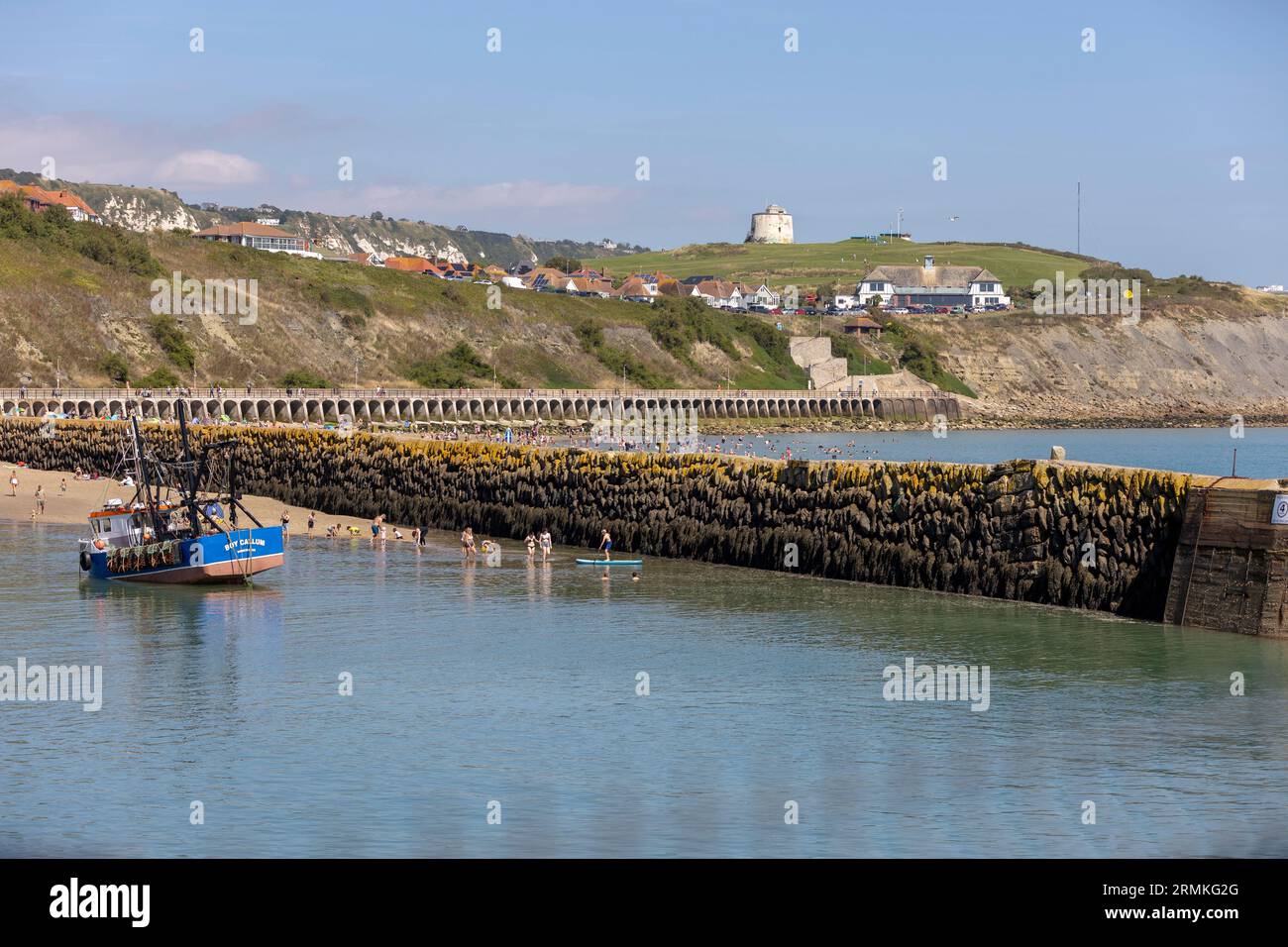 Small boats in the harbour at Folkestone Kent England UK Stock Photo ...