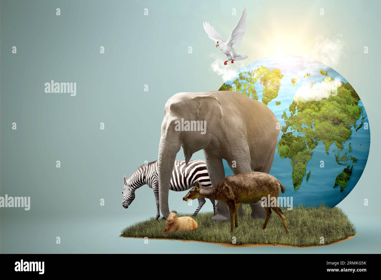 Wildlife animal and earth. World Animal Day concept Stock Photo - Alamy