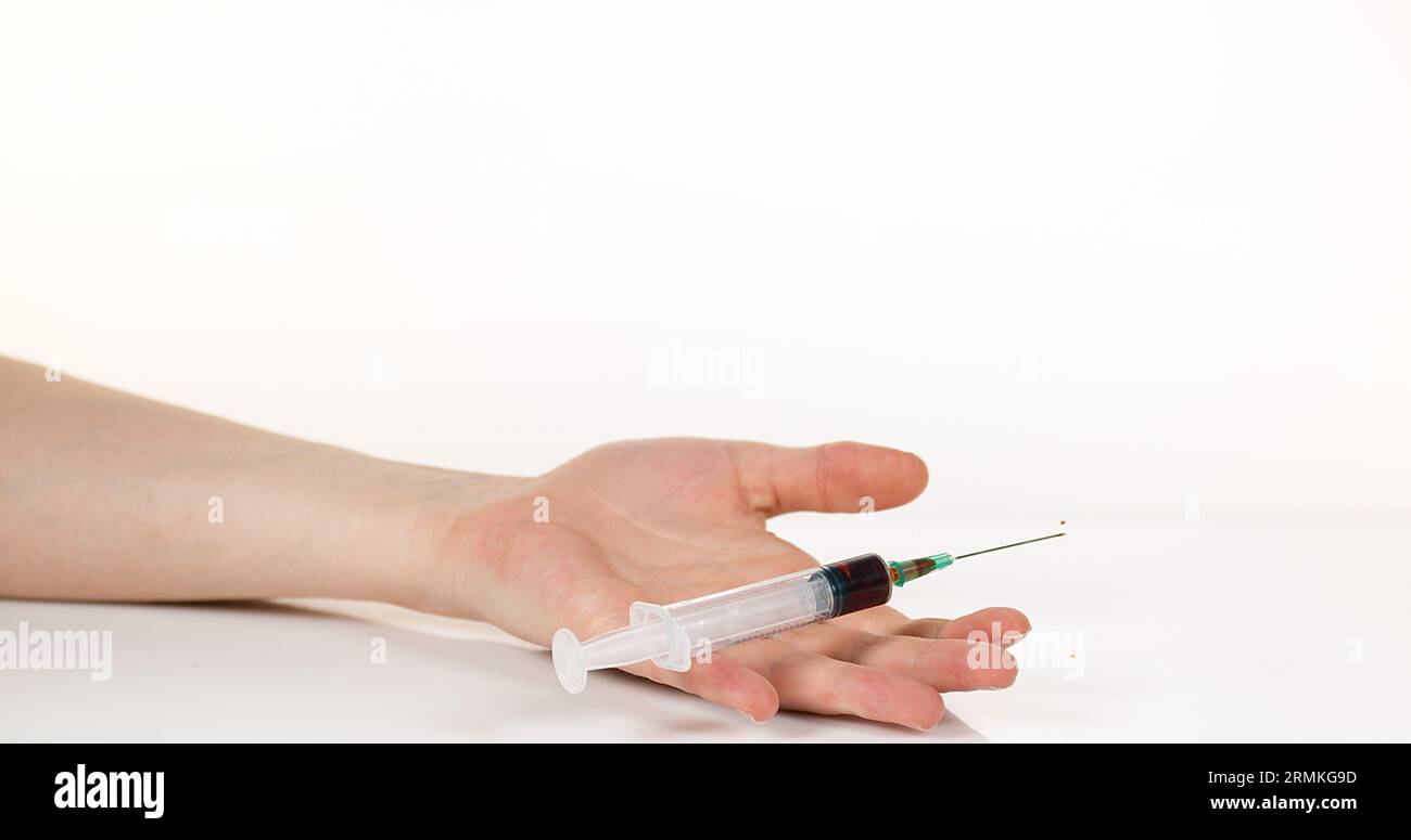 Medical Product Falling into Hand against White Background Stock Photo ...