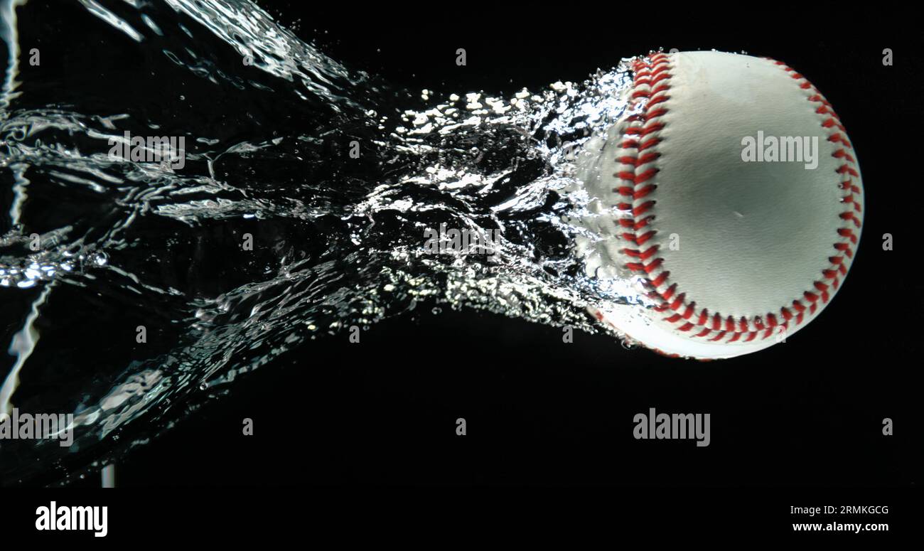 Baseball's Ball Falling into Water against White background Stock Photo ...