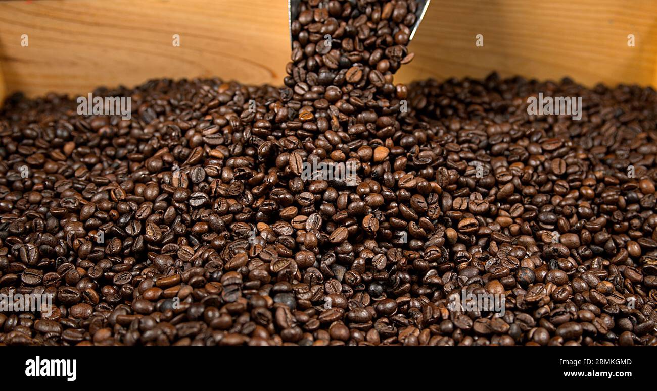 Coffee Beans Falling Stock Photo - Alamy