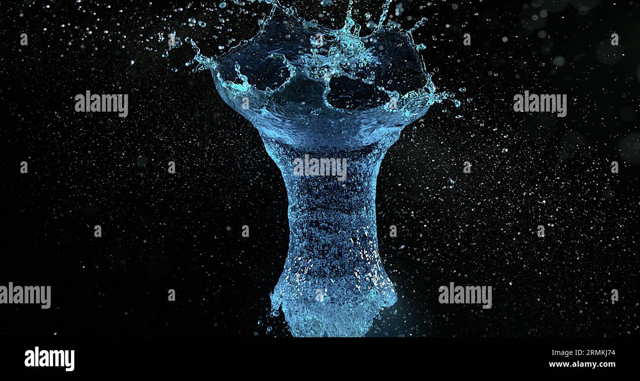 Shot Breaking Water Filled blue Balloon Stock Photo - Alamy