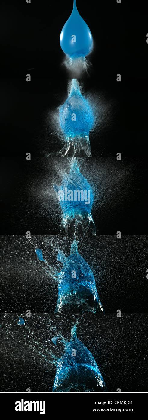 Shot Breaking Water Filled blue Balloon Stock Photo - Alamy