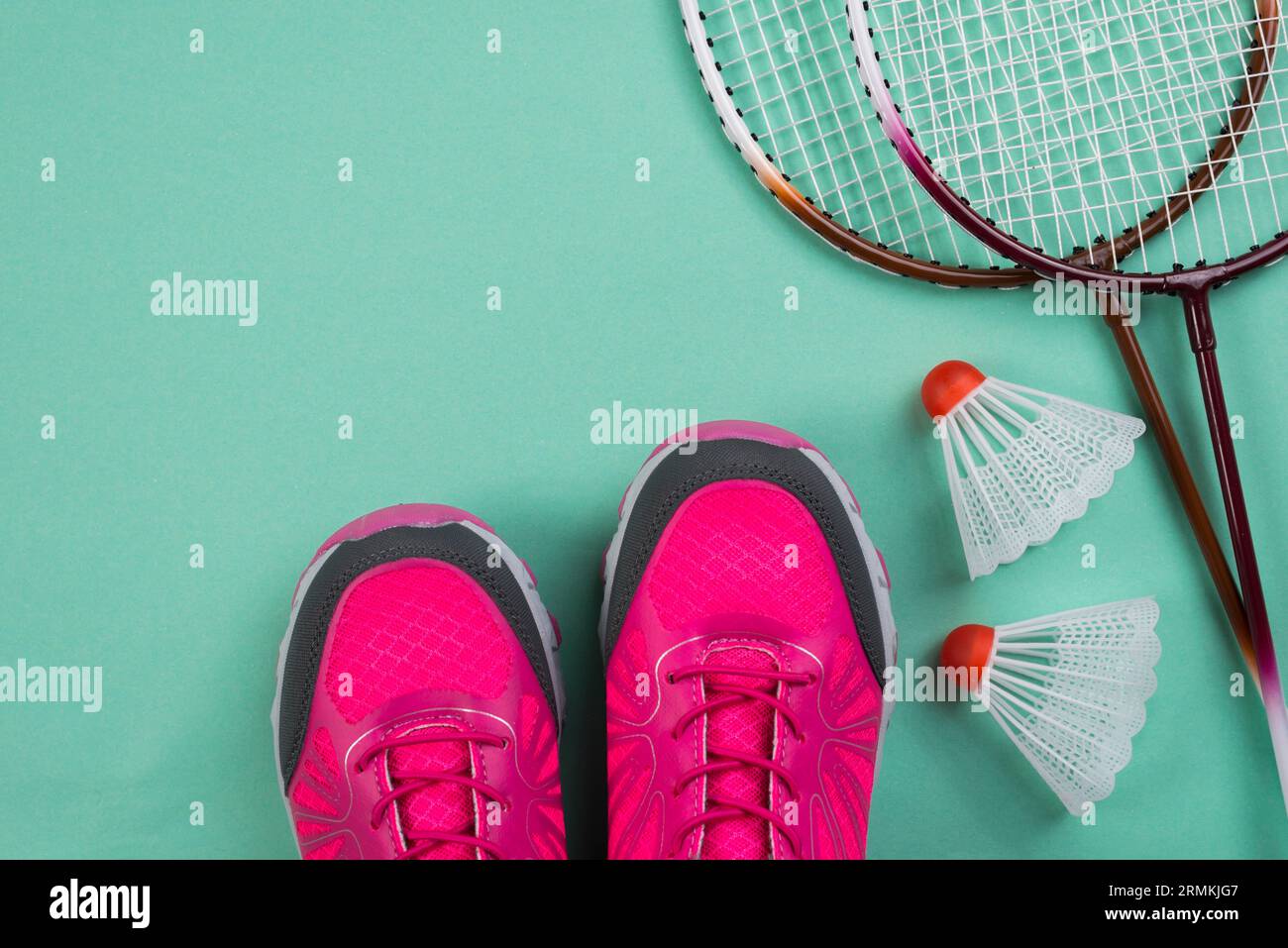 Modern sport composition with badminton elements Stock Photo - Alamy