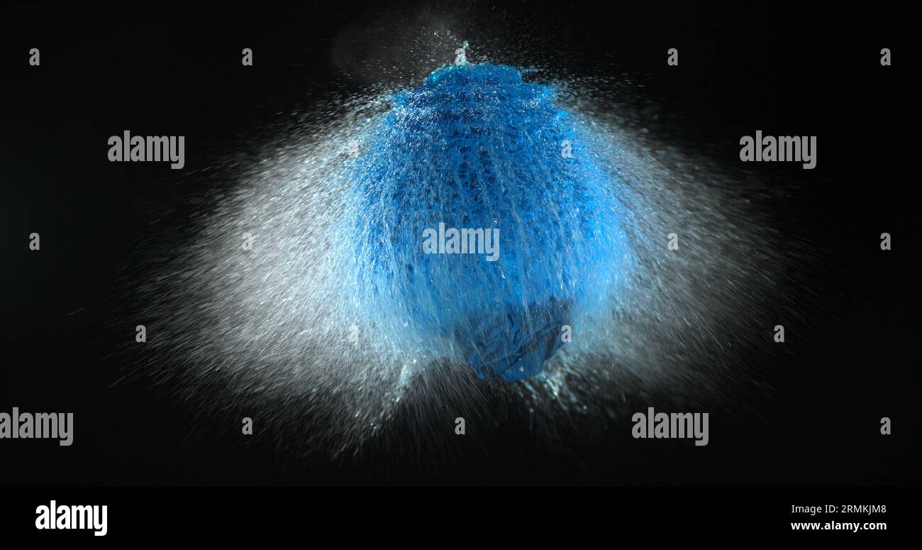 Shot Breaking Water Filled blue Balloon Stock Photo - Alamy