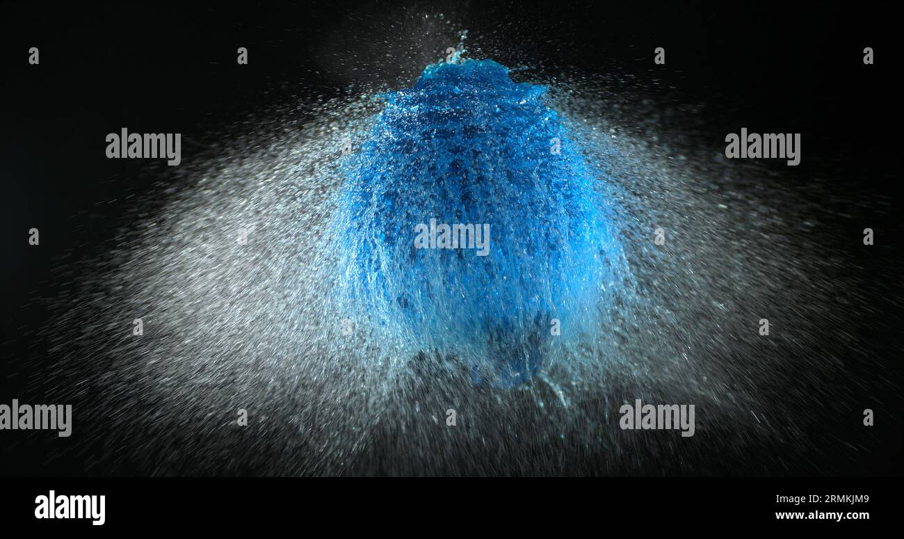Shot Breaking Water Filled blue Balloon Stock Photo - Alamy