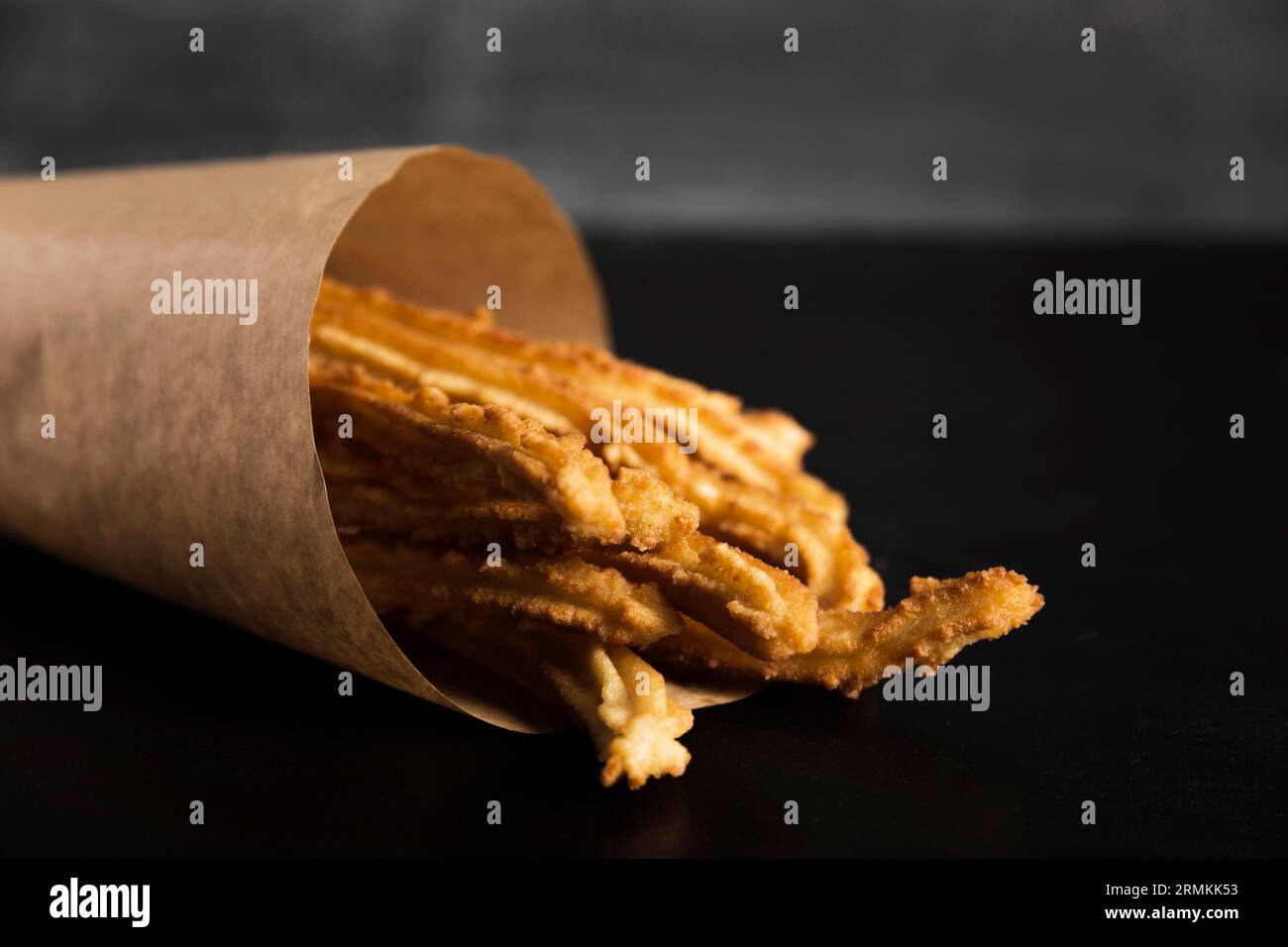 Spanish snack churros wrapping paper Stock Photo - Alamy