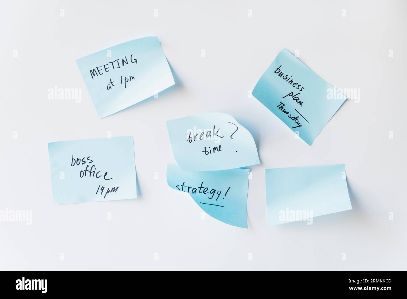 Sticky notes with plans whiteboard Stock Photo - Alamy