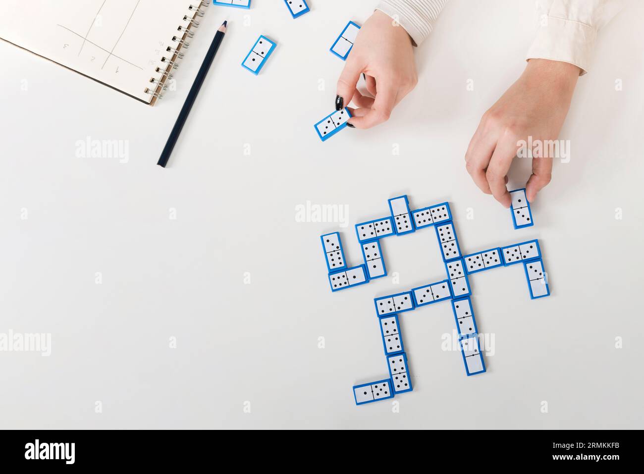Top view game domino Stock Photo - Alamy