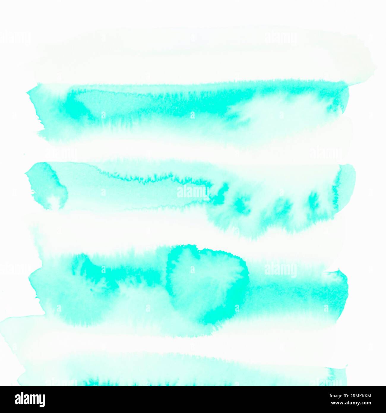 Turquoise watercolor stain isolated white background Stock Photo - Alamy