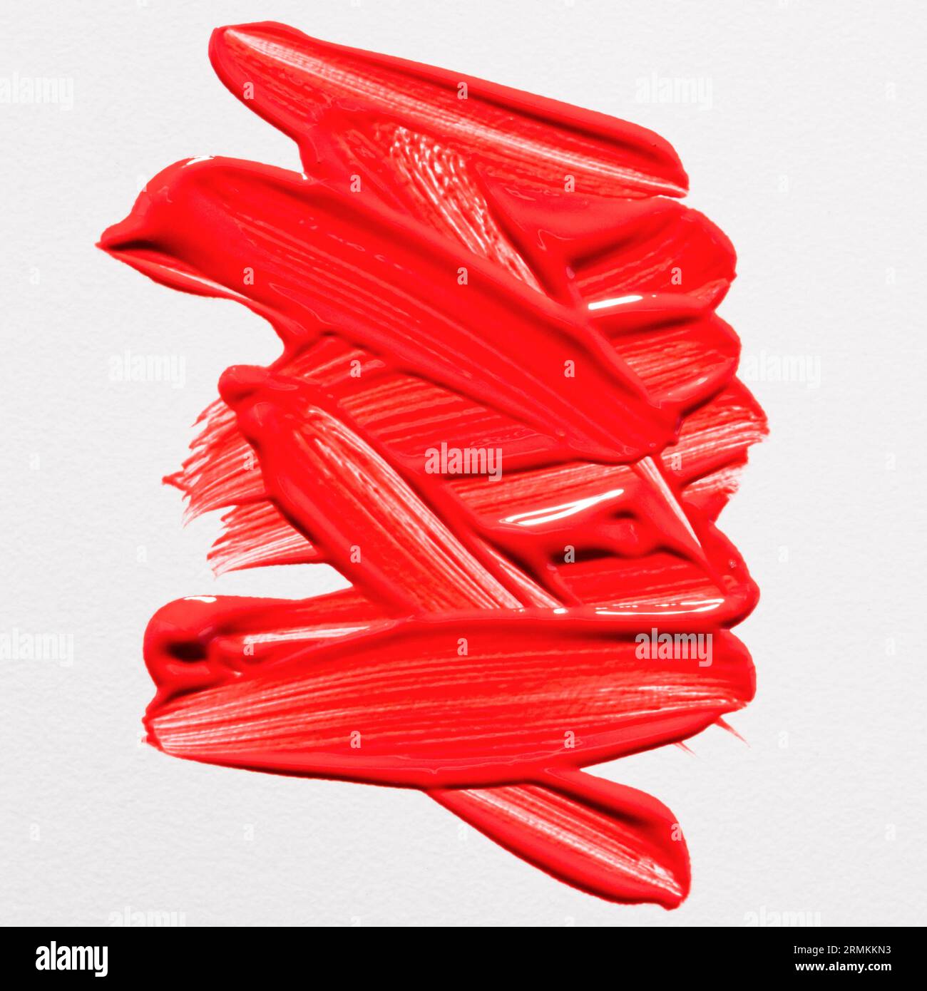 Top view red paint brush strokes surface Stock Photo - Alamy