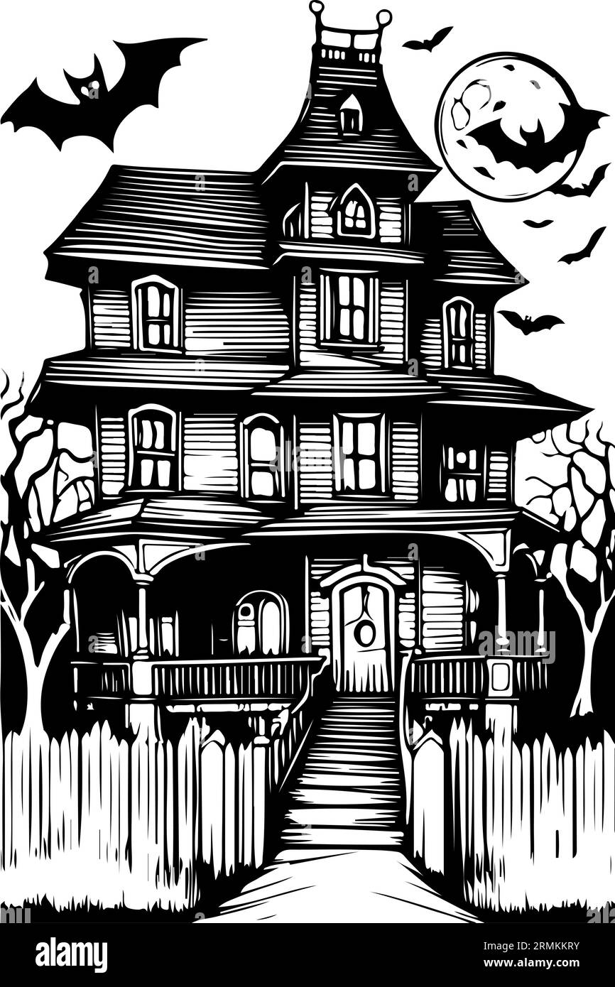 Haunted House Cartoon Drawing