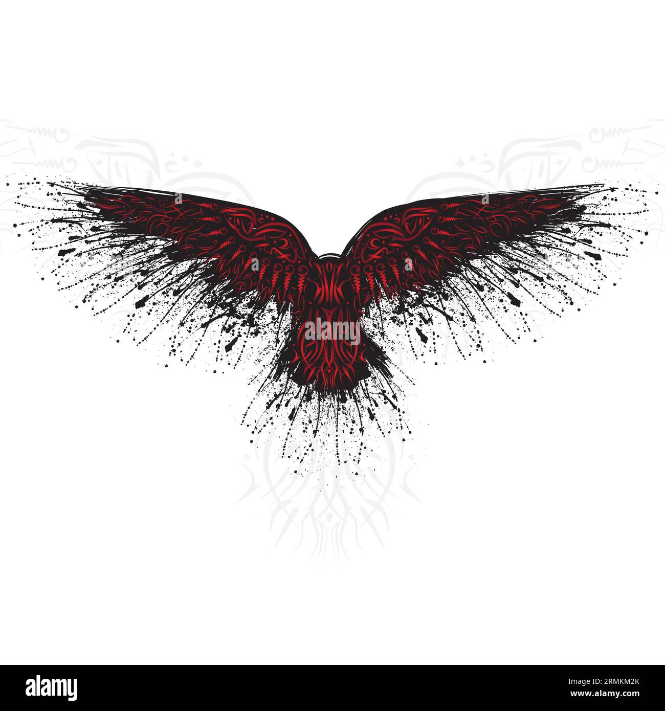 Raven grunge pattern silhouette Stock Vector Image & Art - Alamy