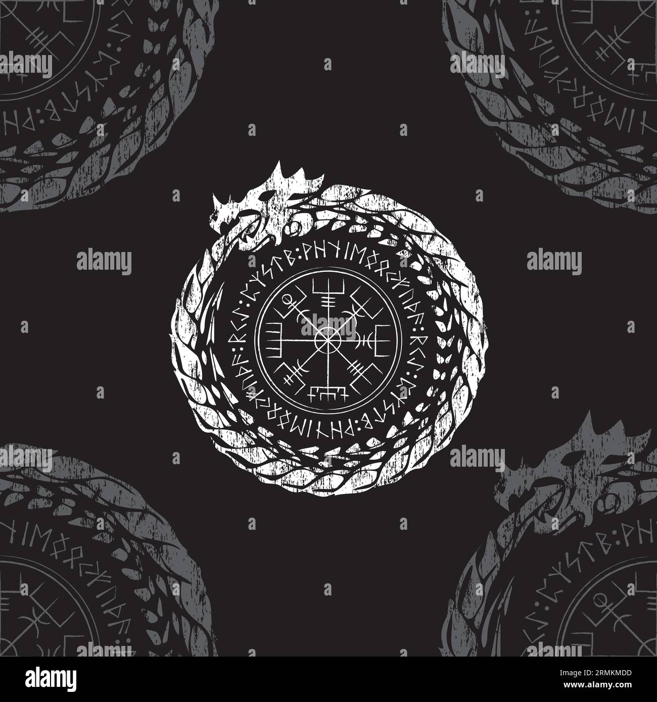 White viking dragon symbol Stock Vector Image & Art - Alamy