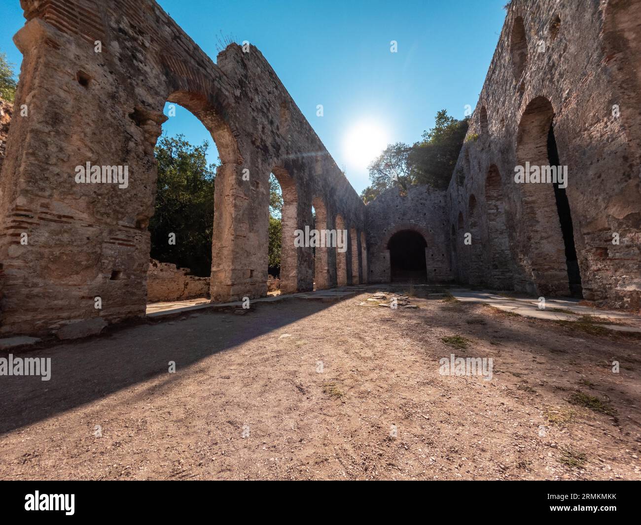 The Great Basilica in the archaeological ruins of Butrint or Butrinto ...