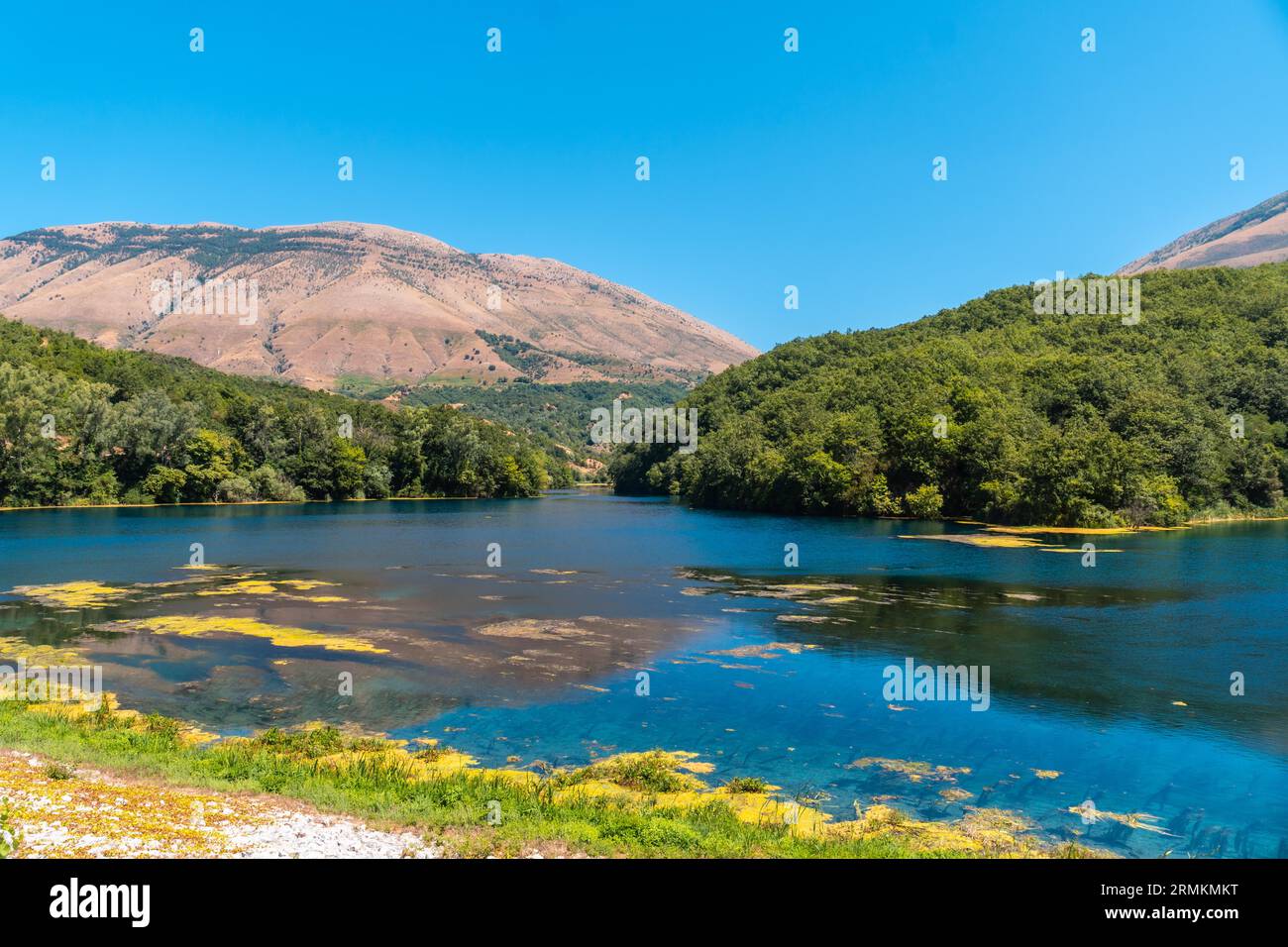 The Blue eye lake, a natural phenomenon in the mountains of southern ...