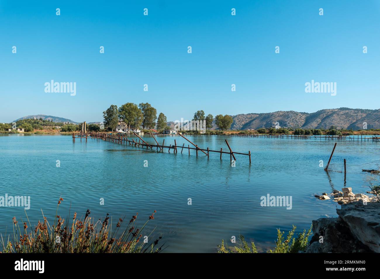Views of the sea from the lake gate in the archaeological ruins of the ...