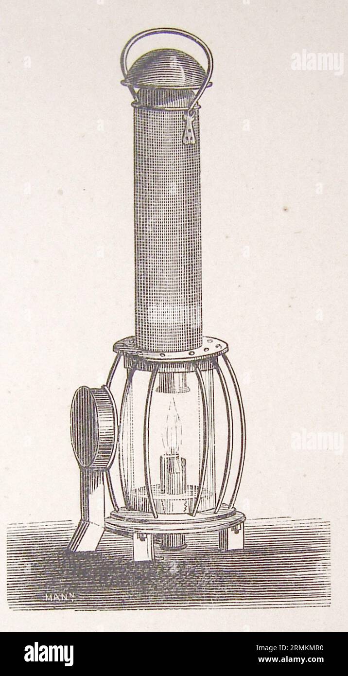 History...of lighting in the mines, 1880 Stock Photo - Alamy