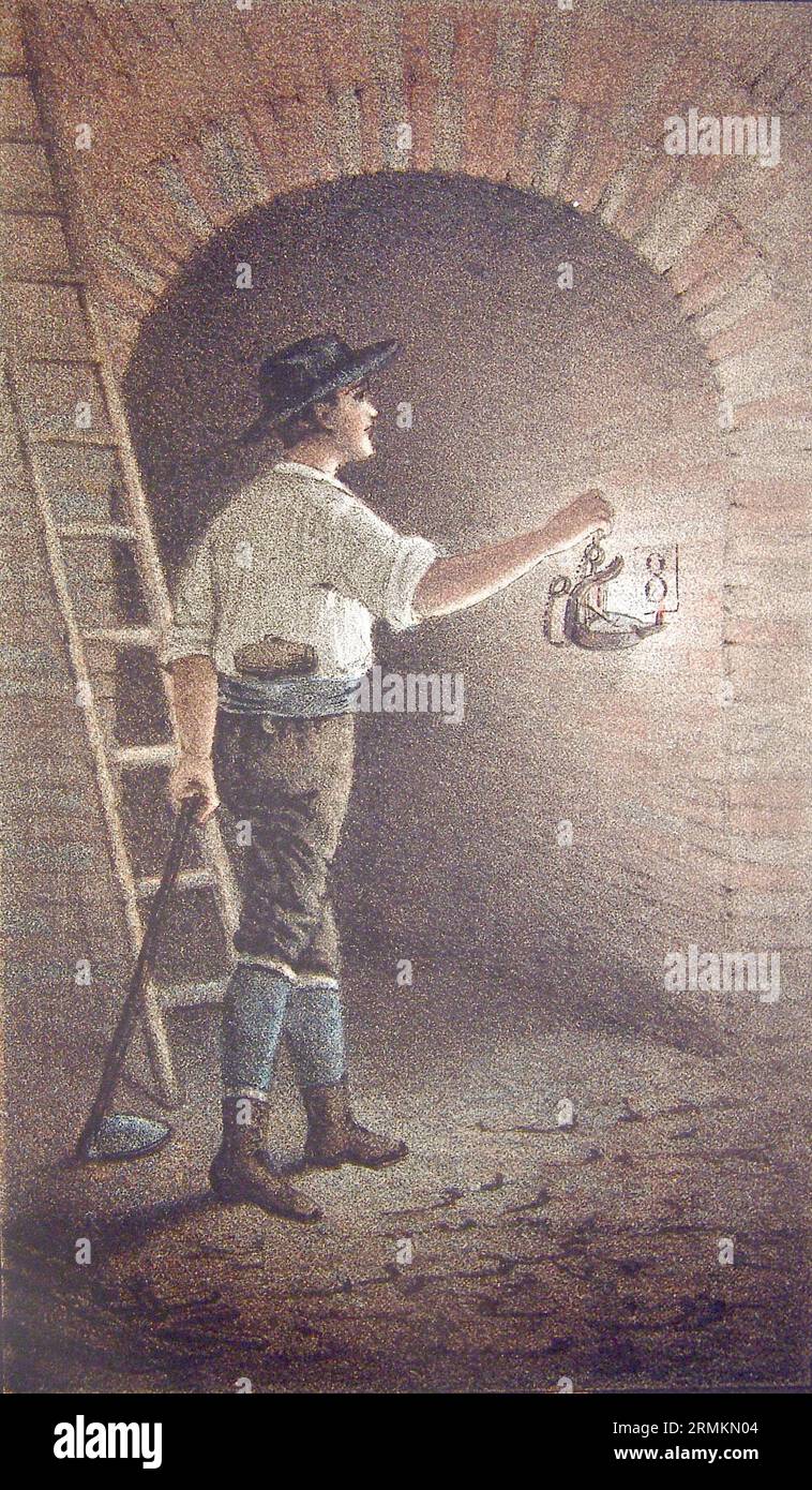 History...of lighting in the mines, 1880 Stock Photo - Alamy