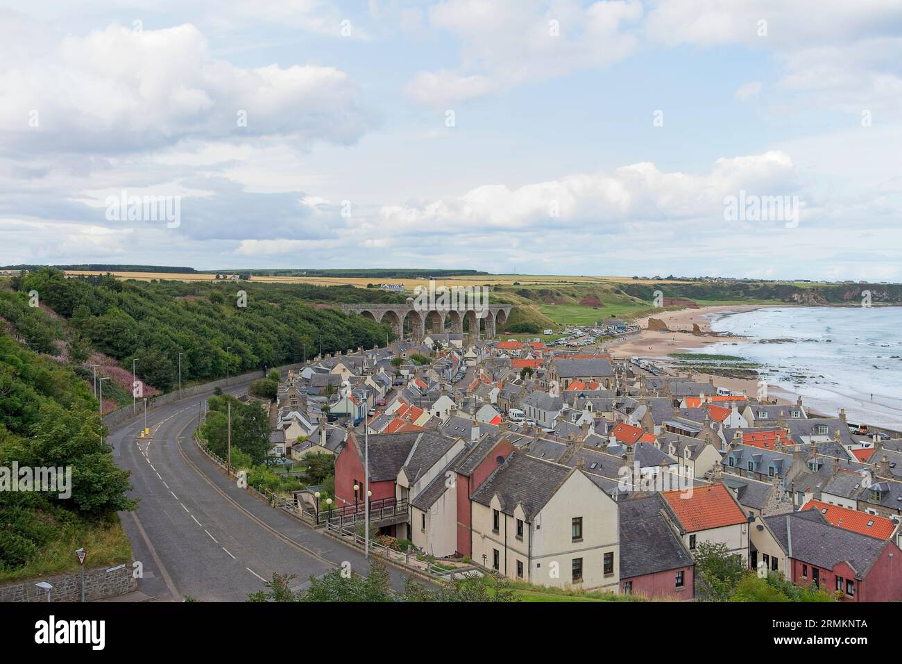 Cullen railway viaduct on the north east coast of Scotland Stock Photo ...
