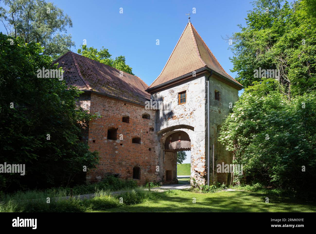 Gate tower, Frauenstein Castle, Mining, Innviertel, Upper Austria ...
