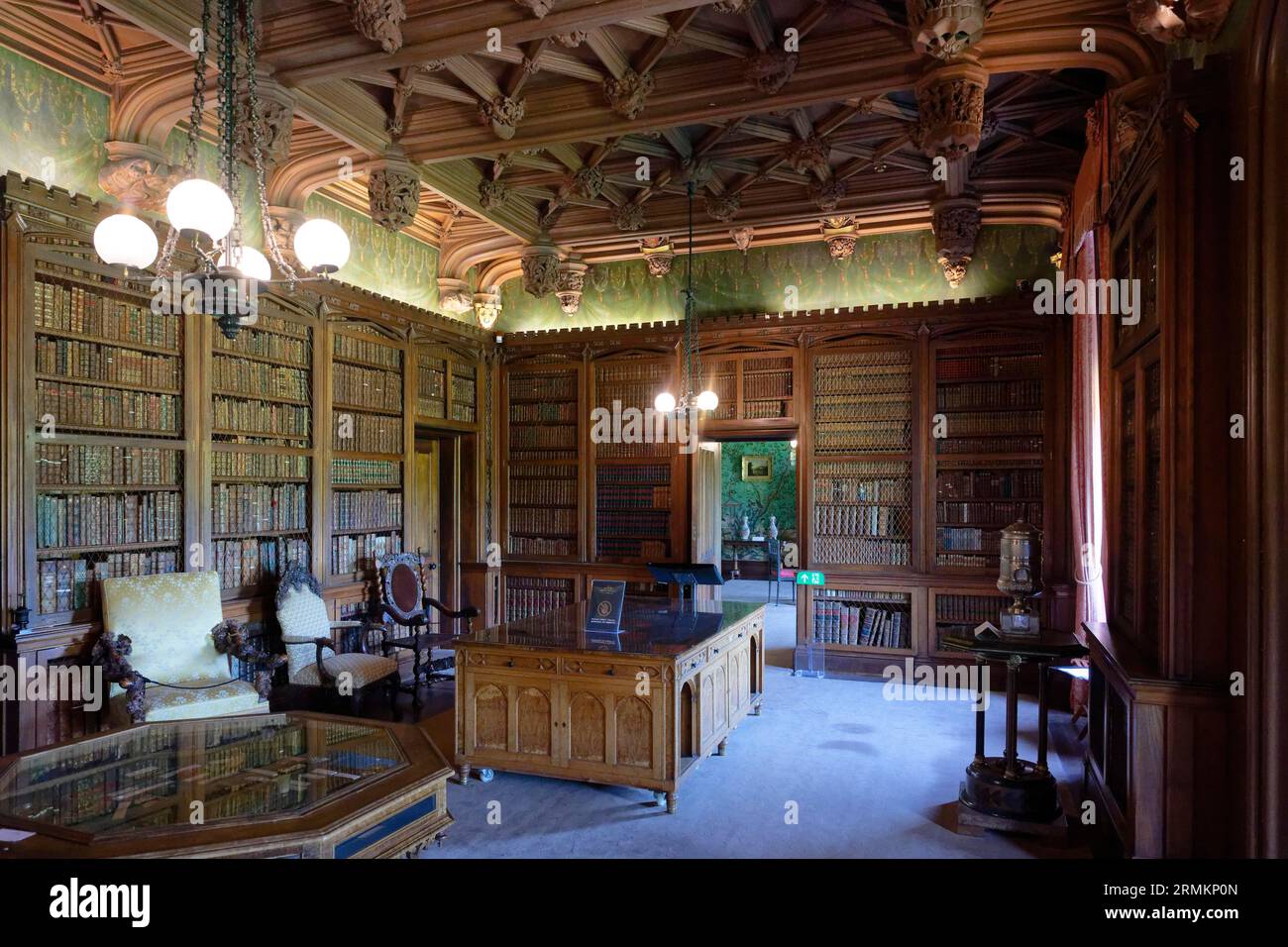Interior view, Book, Library, Abbotsford House, Melrose, Scotland ...