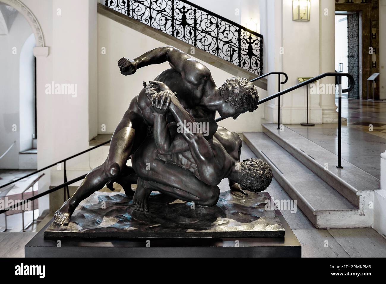 The wrestling group, bronze by Soldani Benzi, 1656-1740, replica of a ...