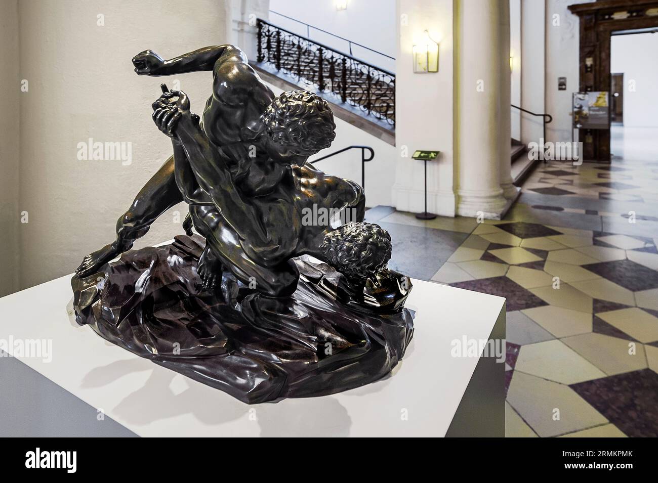 The wrestling group, bronze by Soldani Benzi, 1656-1740, replica of a ...