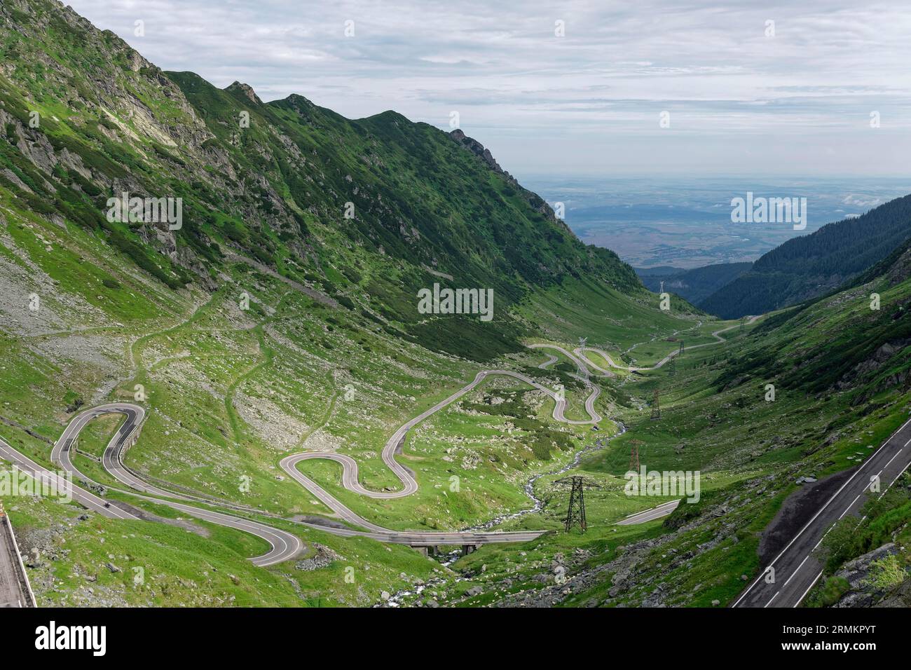 Serpentines in the course of the Transfagara, the Transfogaras High ...