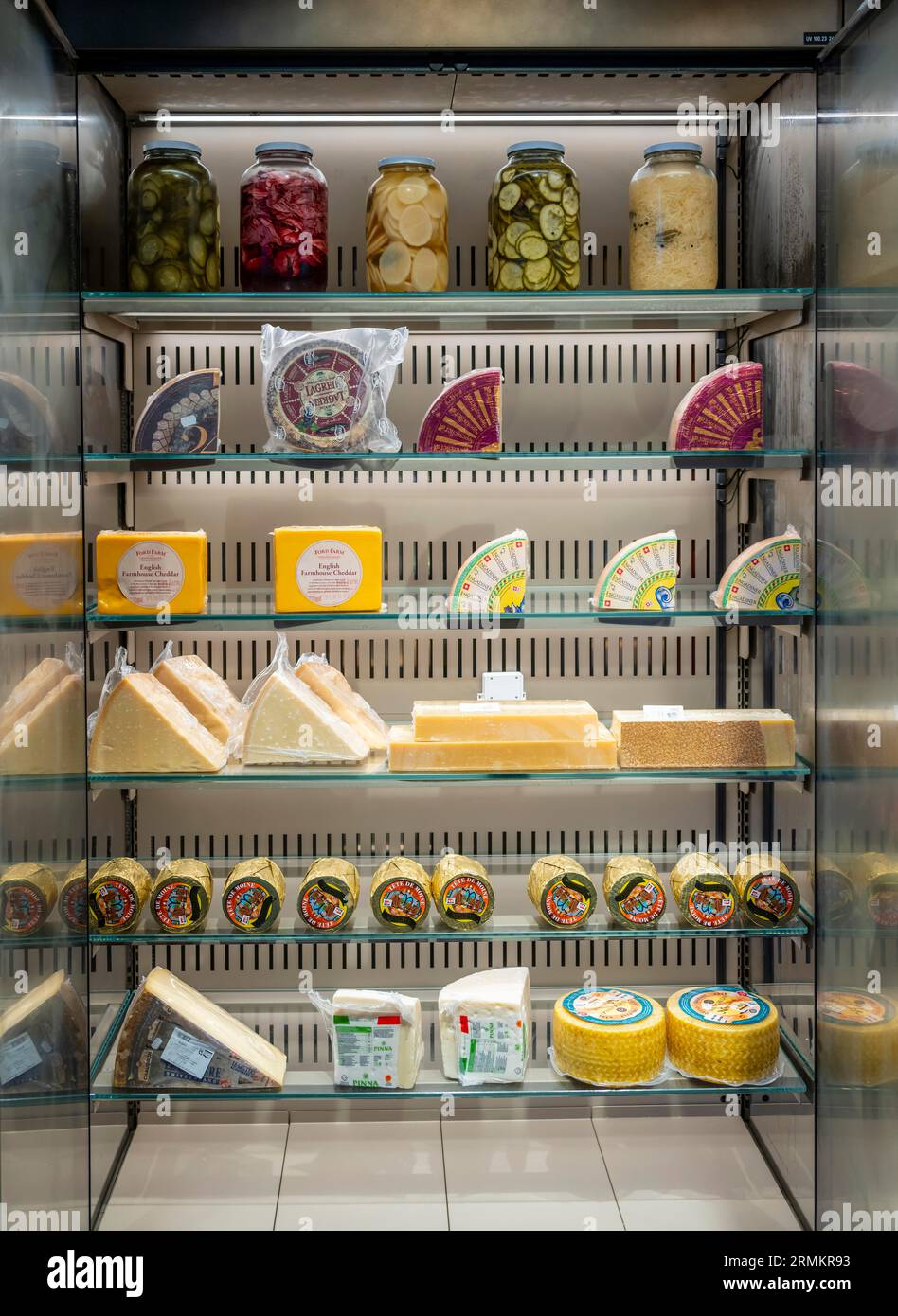 Supermarket food, cheese counter, Switzerland Stock Photo - Alamy