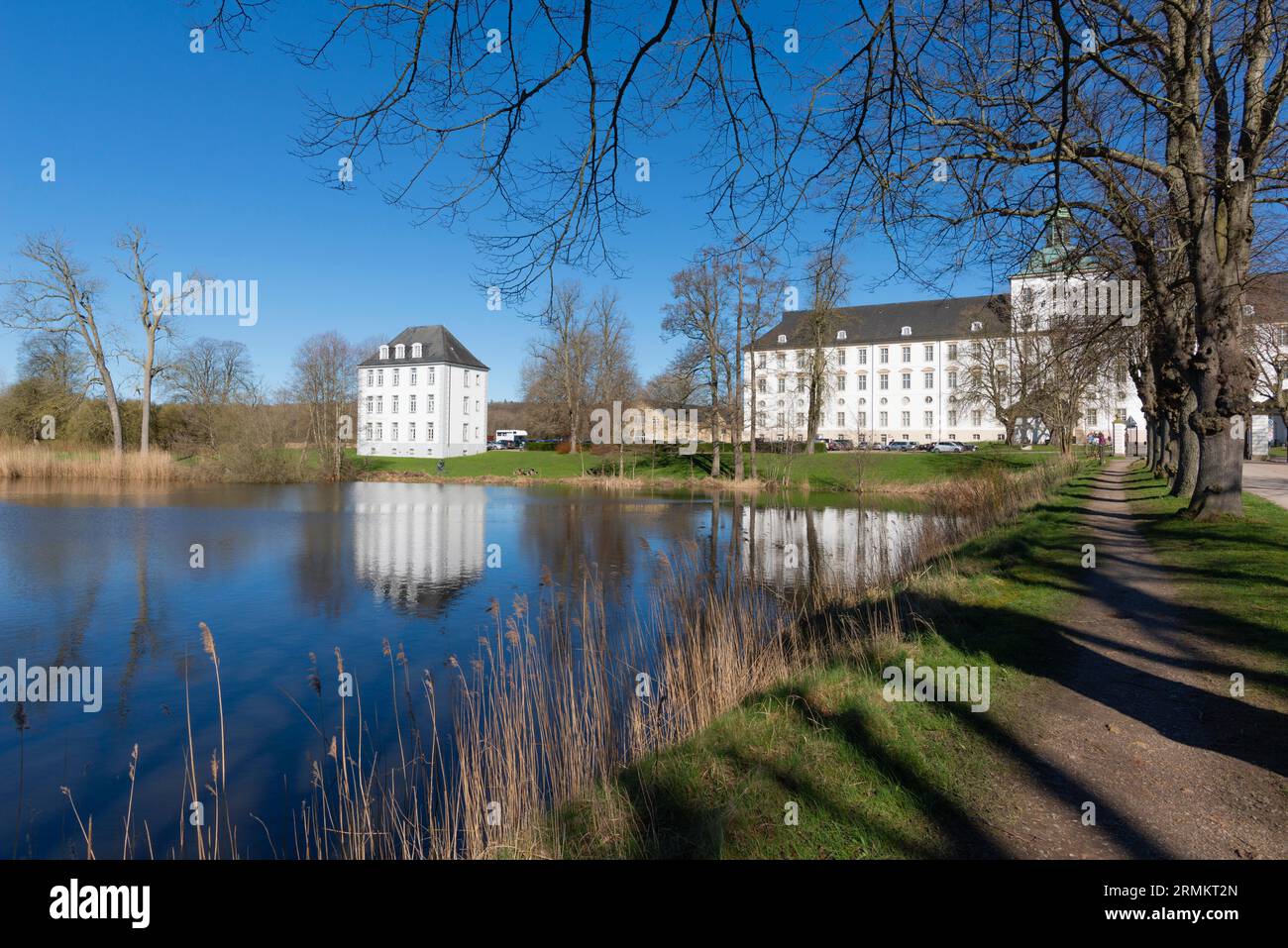 Baroque Gottorf Castle, castle lake, former ducal house of Schleswig ...