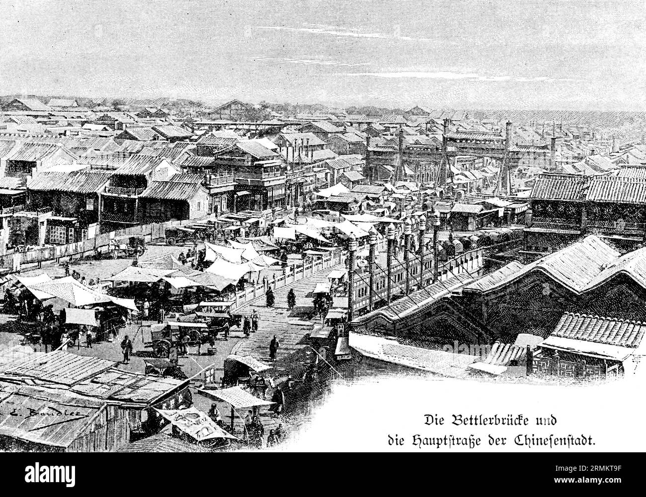 Beggar's Bridge and Main Street in the Chinese Town, Beijing, Beijing ...