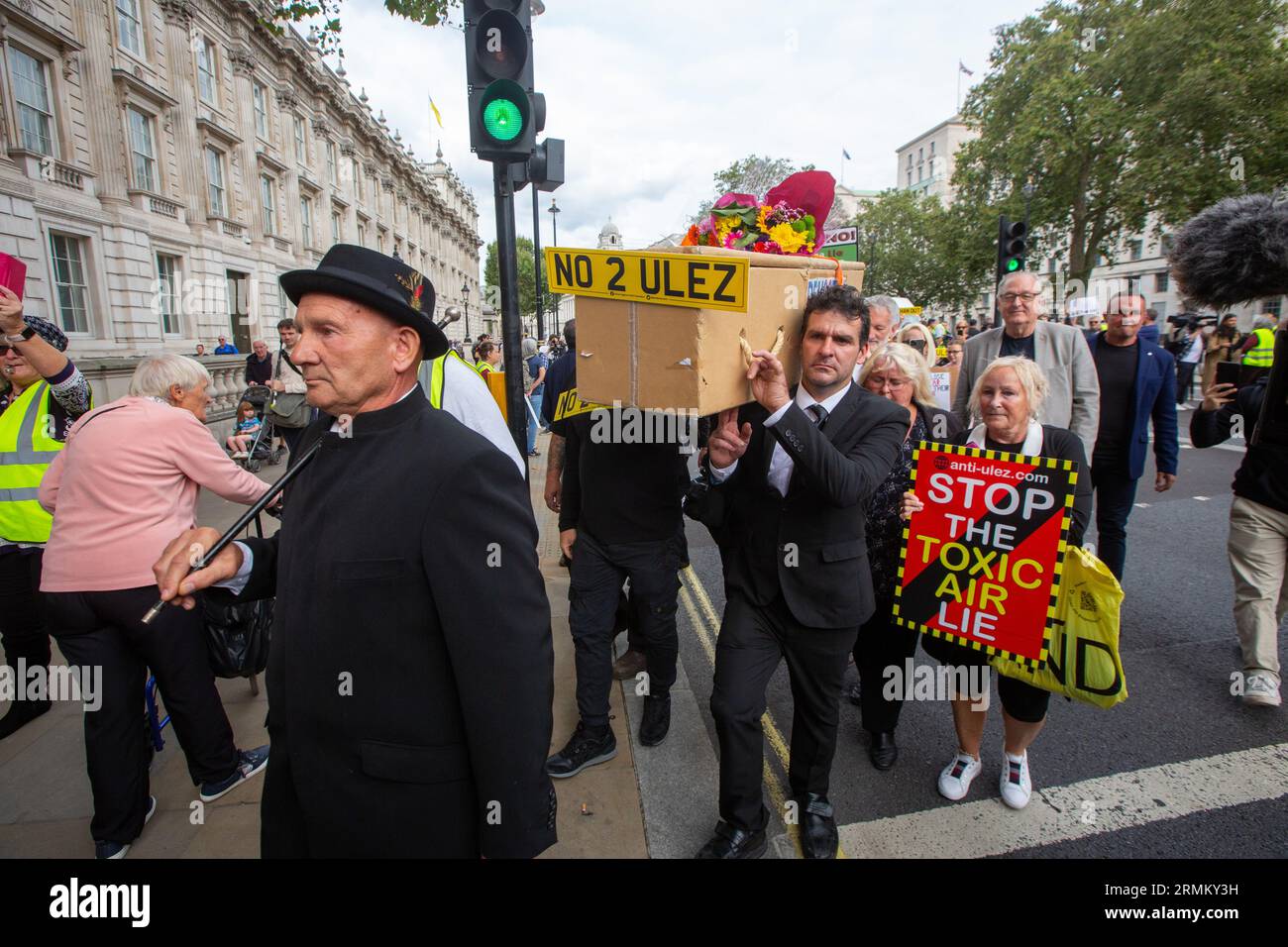 London, United Kingdom. August 29 2023. Activists stage a protest ...