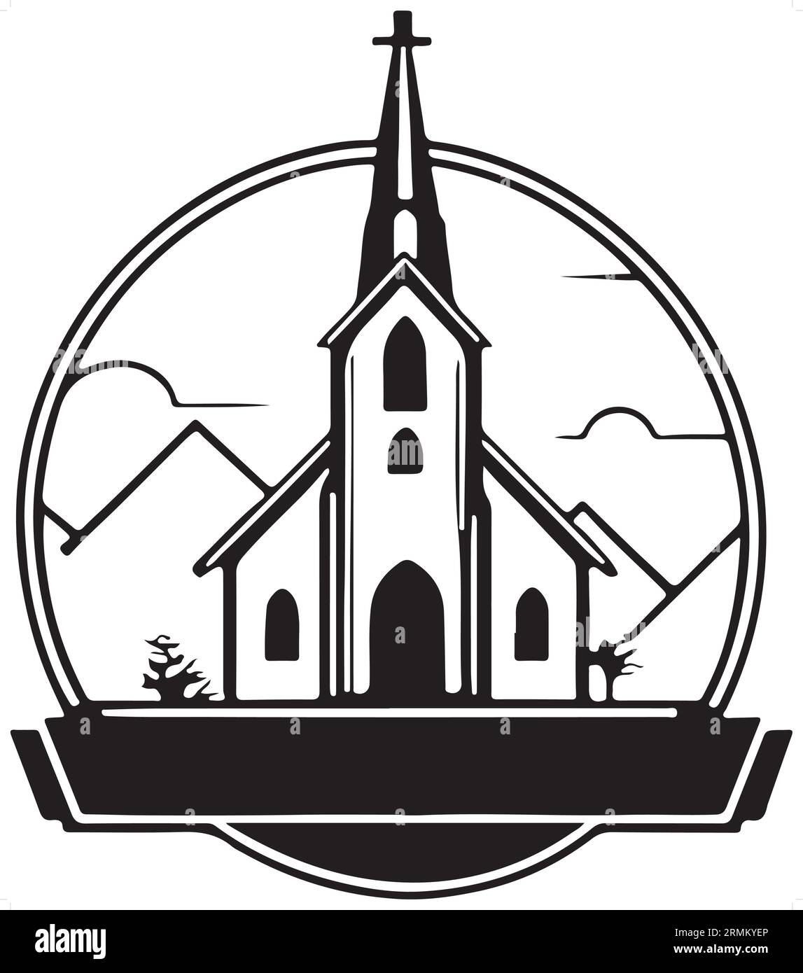 Pretty and lovely Christian Church vector art Stock Vector Image & Art ...