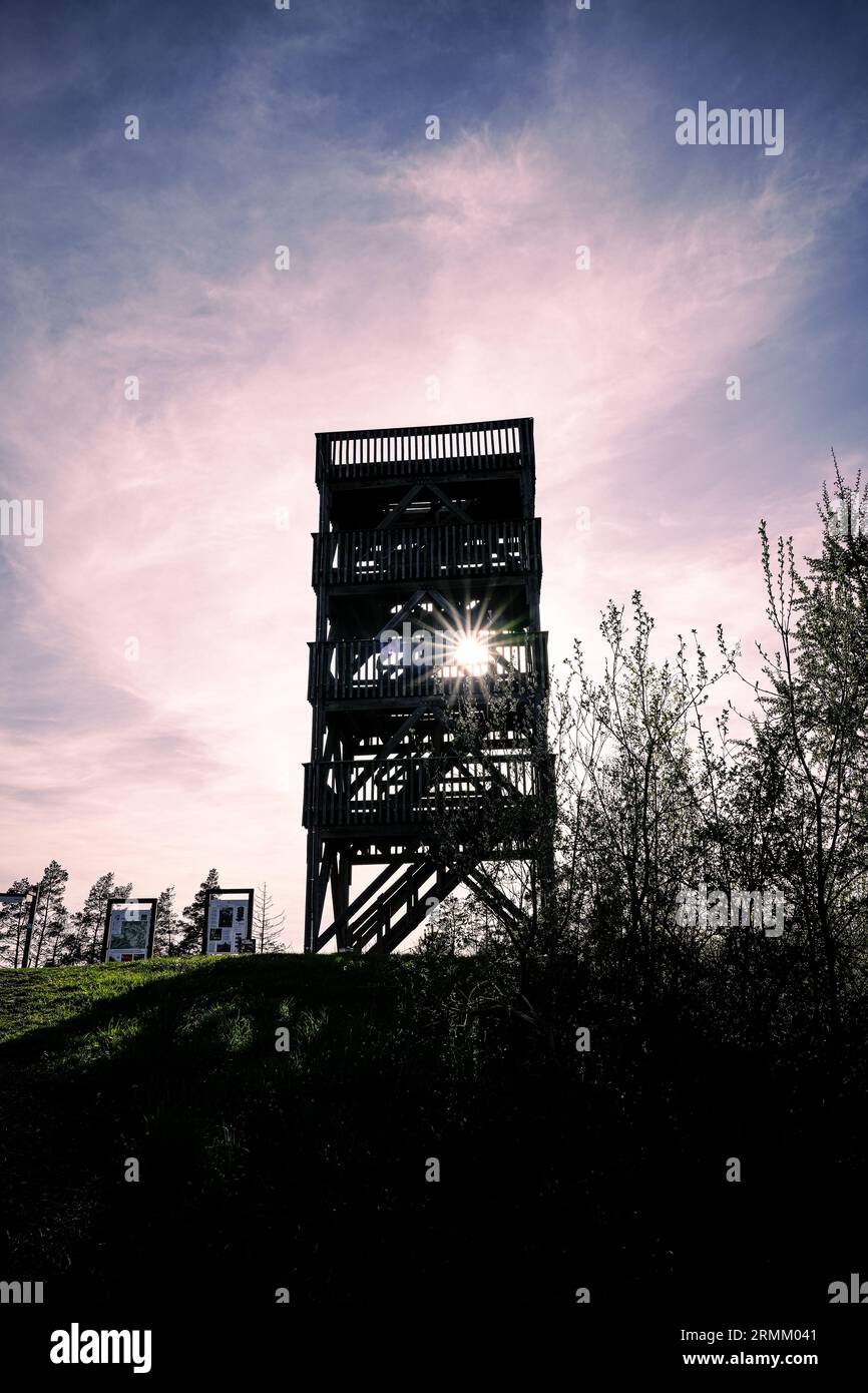Observation tower Ebberg near Balve in Sauerland Stock Photo - Alamy