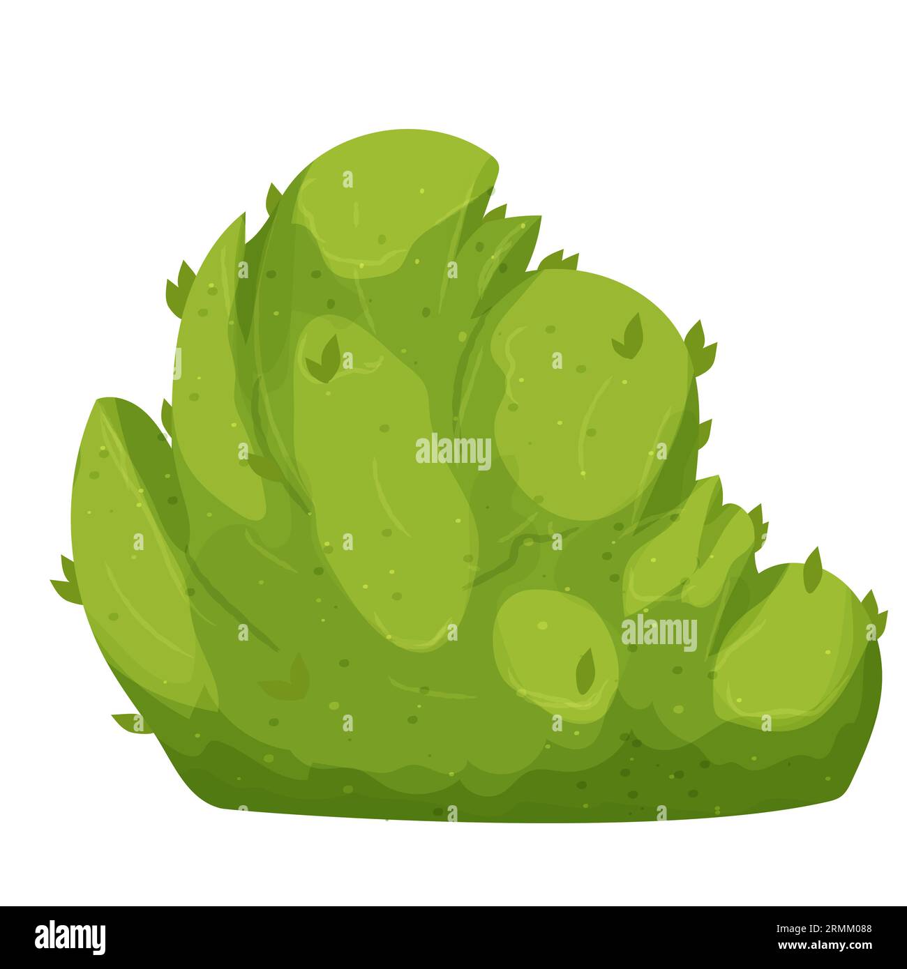 Hedge green bush forest or backyard plant with leaves in cartoon style ...