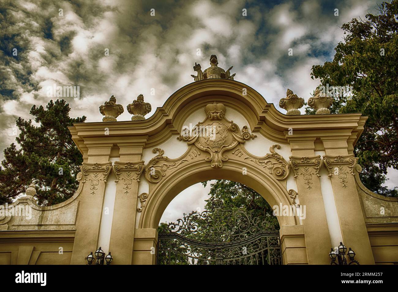 Neo baroque gateway at Festetics castle in Keszthely, Hungary Stock ...