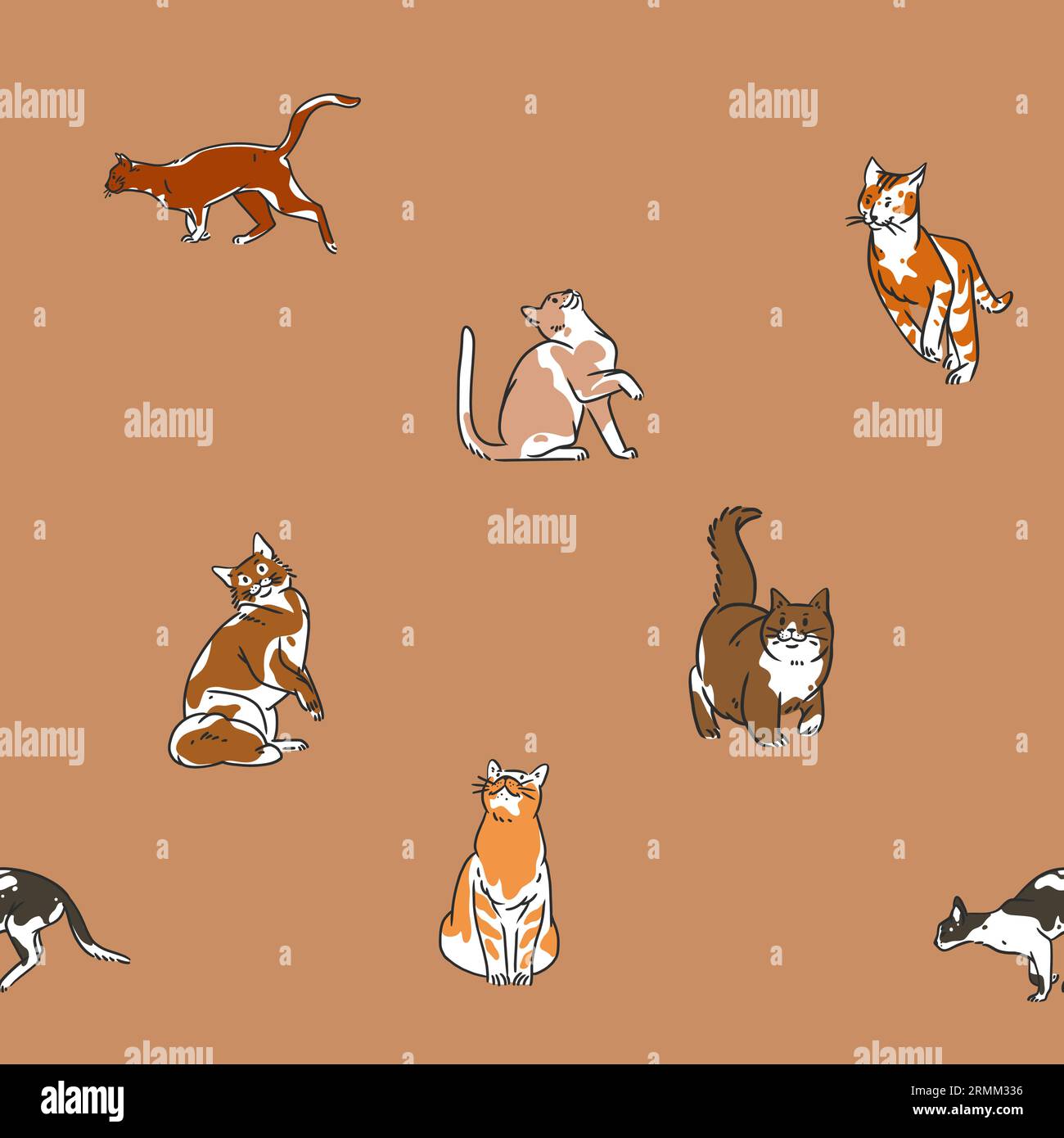 Hand drawn vector abstract graphic line art seamless pattern with ...