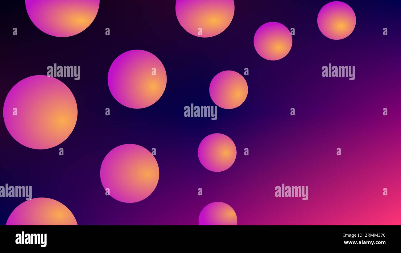 Purple orange sphere bubble frames gradient twilight background Stock ...