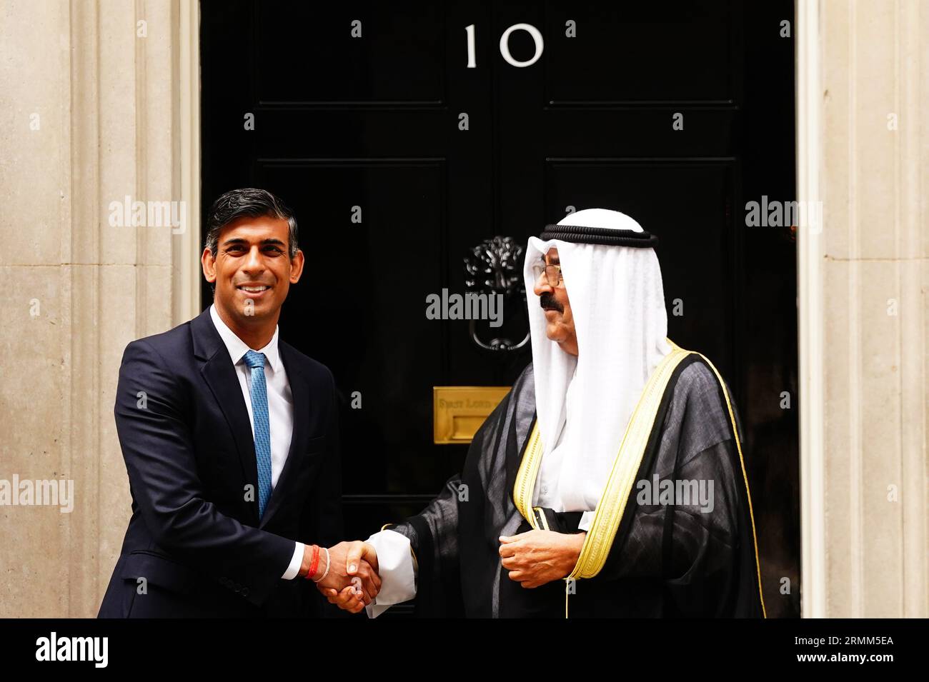 Prime Minister Rishi Sunak Greets Crown Prince Of Kuwait Sheikh Meshal Al Ahmad Al Jaber Al