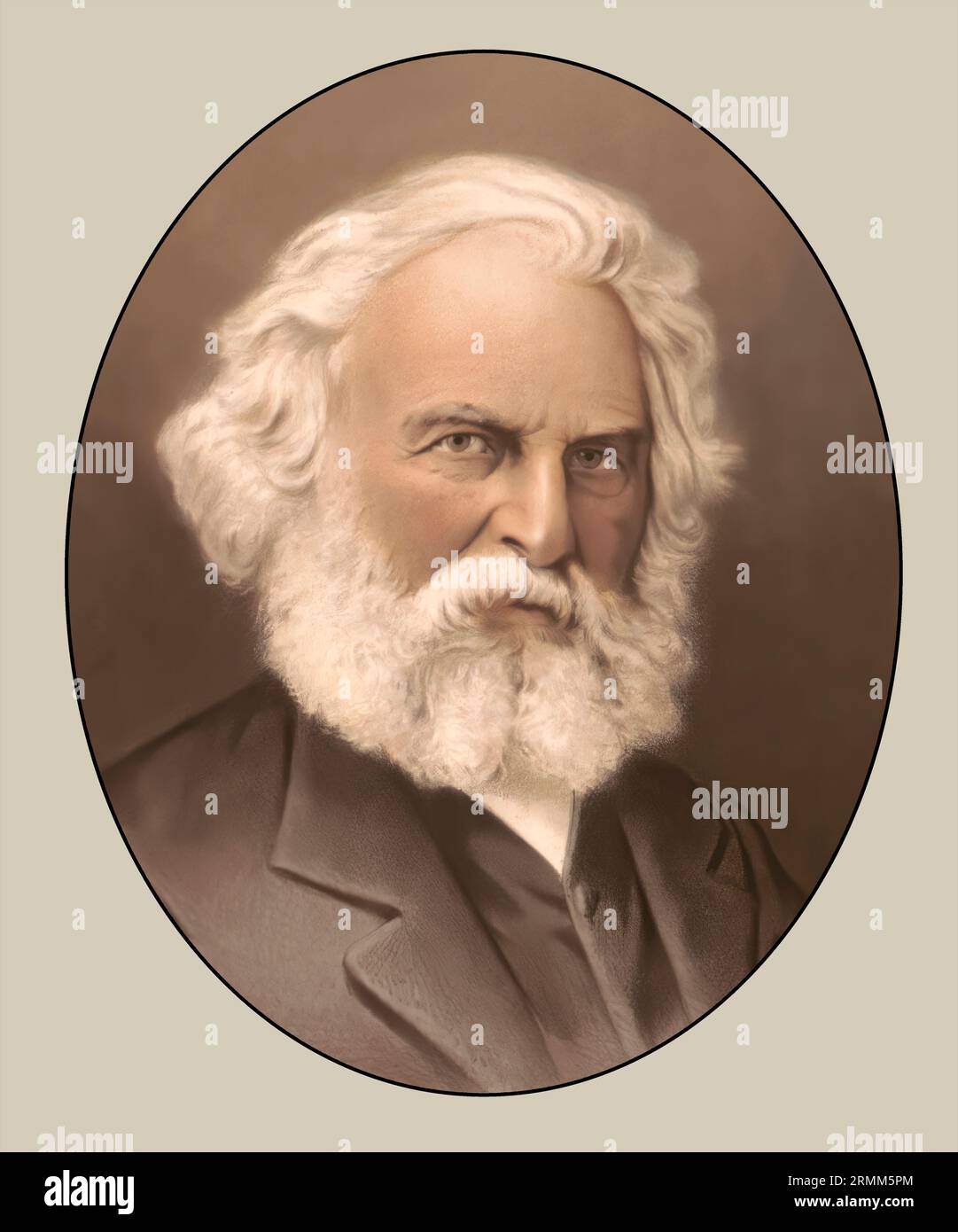 Henry Wadsworth Longfellow, 1807 – 1882, American poet, digitally ...