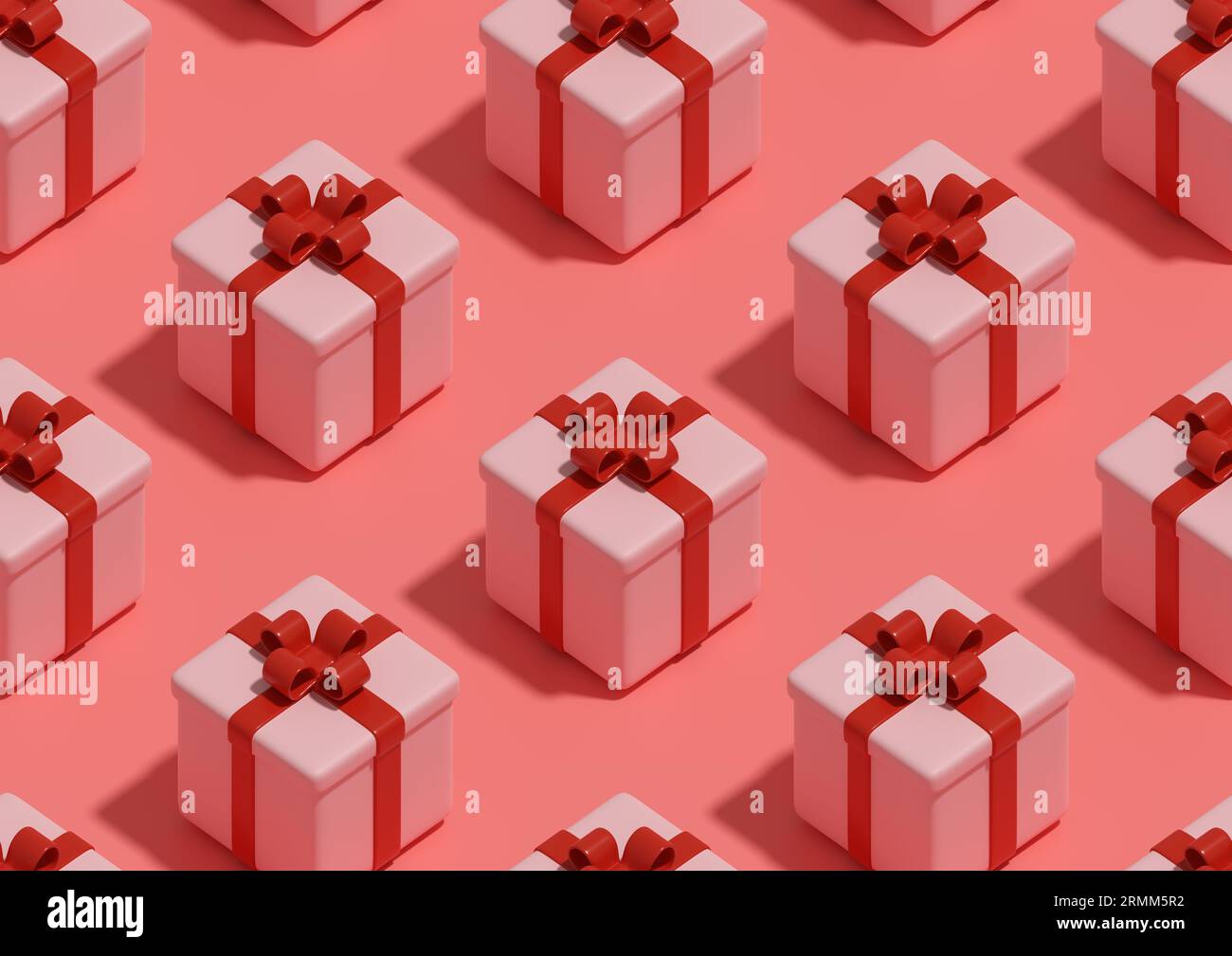 Isometric seamless pattern of pink gift boxes. 3d illustration Stock Photo - Alamy