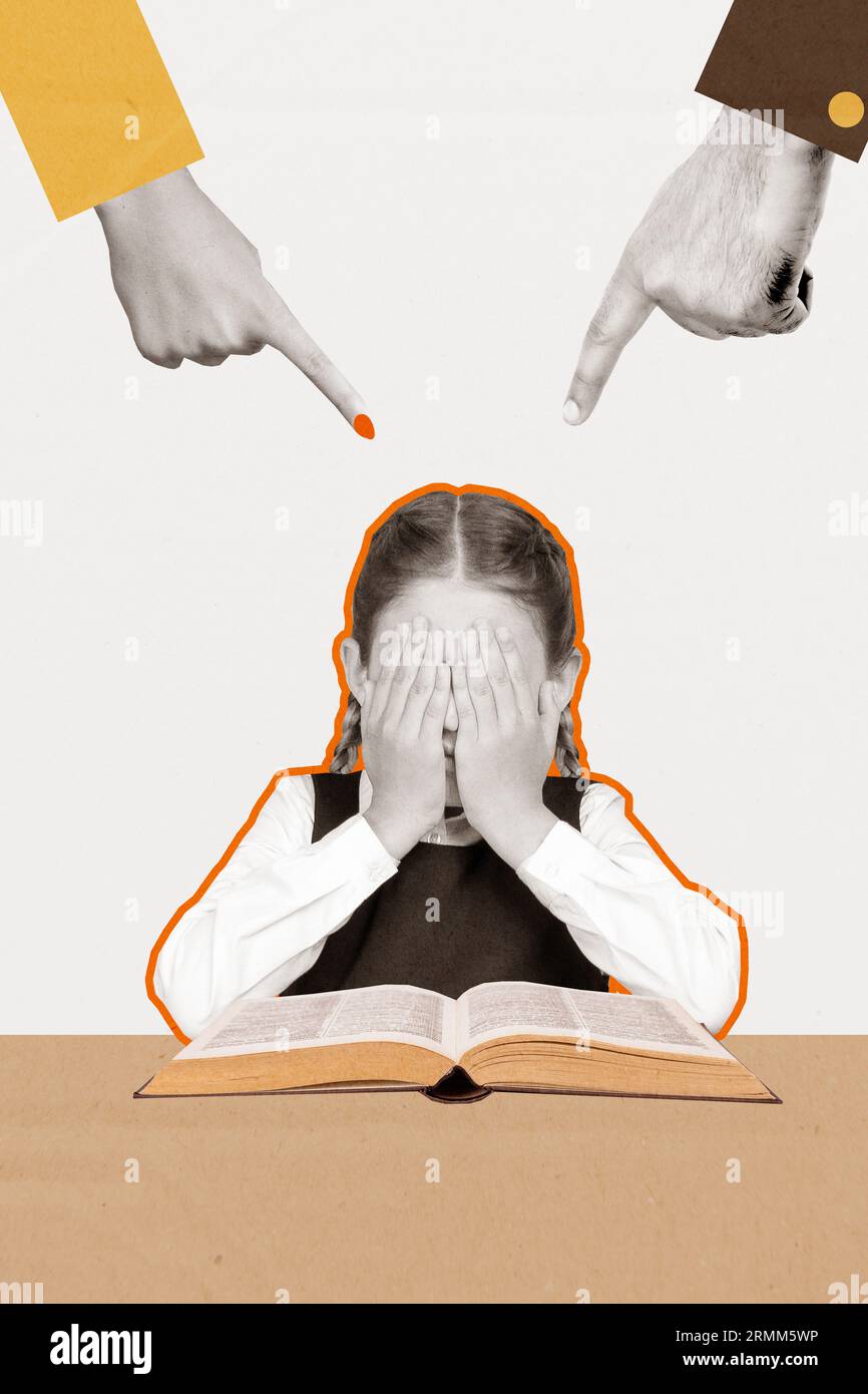 Poster collage image picture sketch of people hands showing upset ...