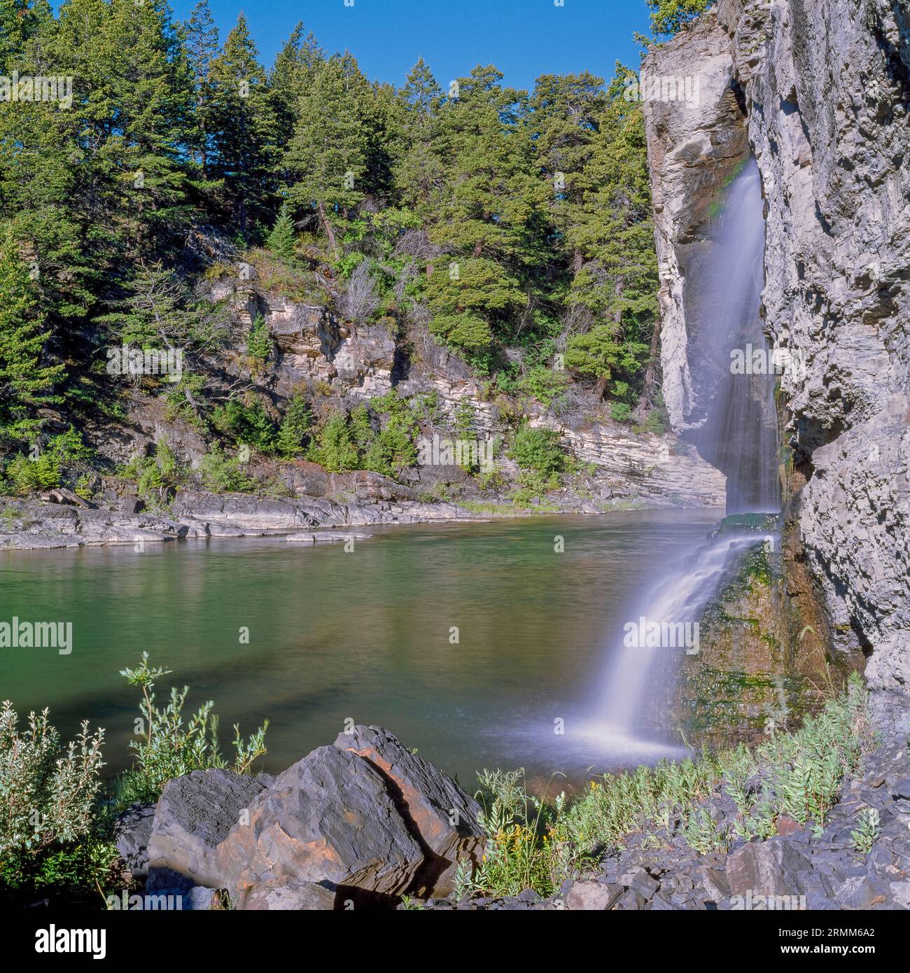 inflow cascading into the sun river near augusta, montana Stock Photo ...