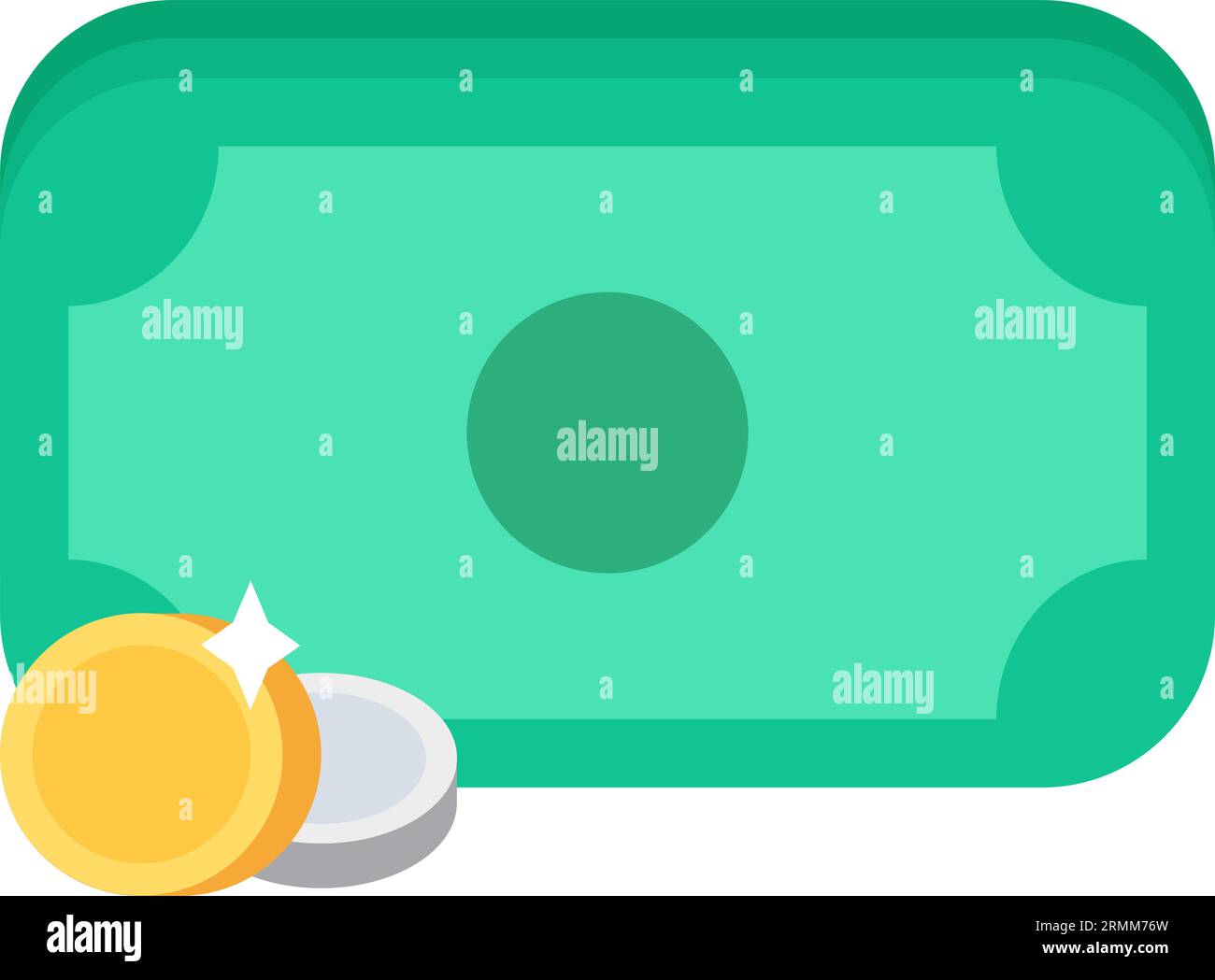 American money, paper green banknotes Dollars and Coins. Symbol of ...