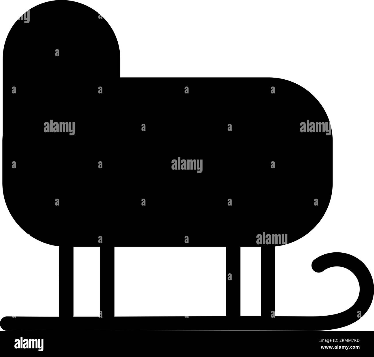 Shape of Santa Claus winter sleigh. Contour festive transport harnessed ...