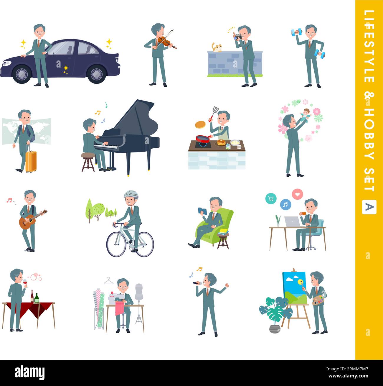 Senior hobbies painting Stock Vector Images - Alamy